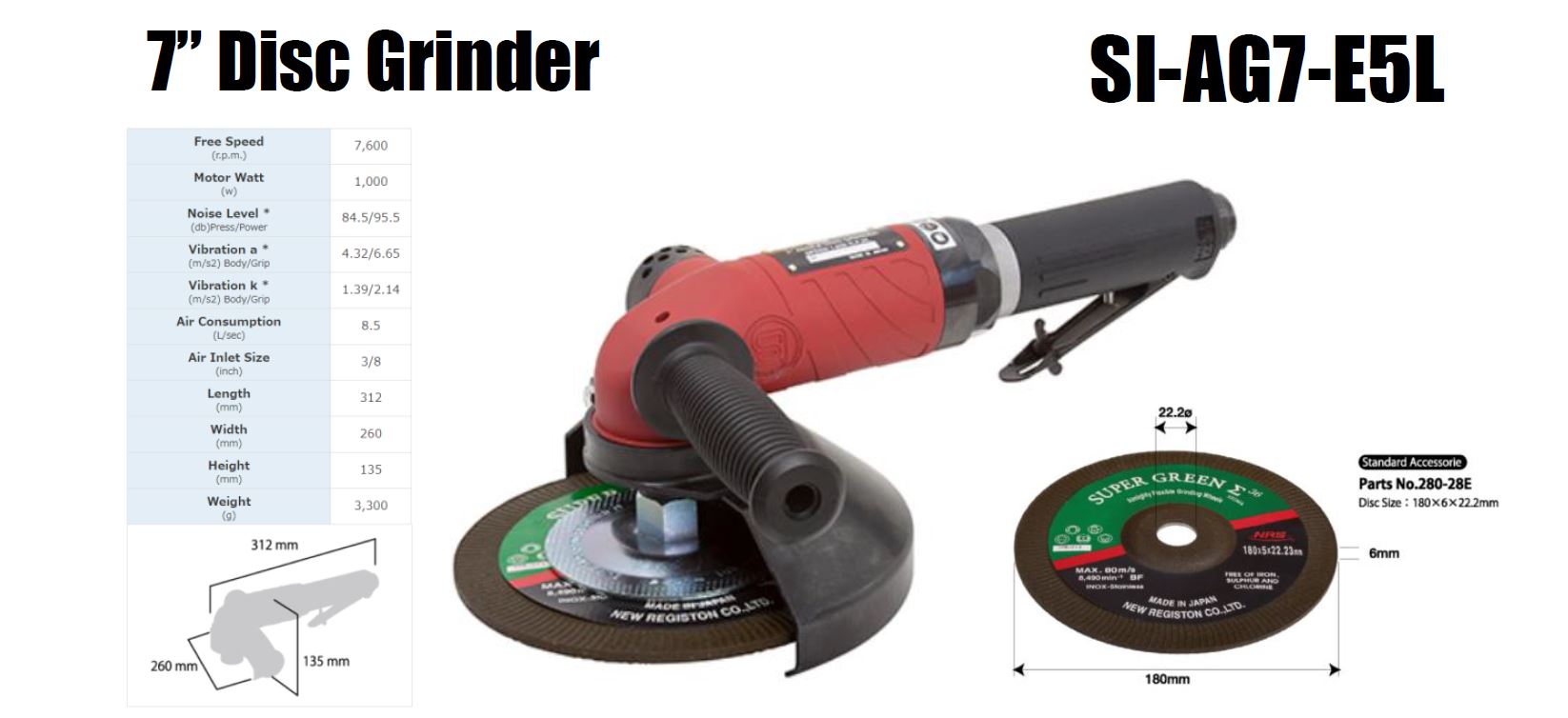 APerformance Tools || SI-AG7-E5L 7" Disc Grinder